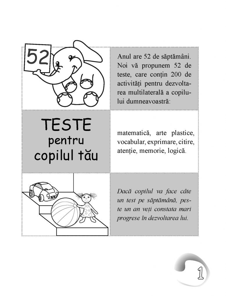 52 de teste pentru copilul tău - Editura Epigraf
